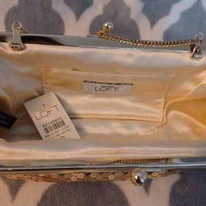 Ann Taylor | Bags | Nwt Ann Taylor Loft Gold Sequin Clutch Bag | Poshmark